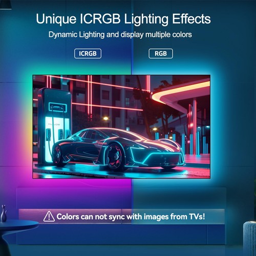 LED TV Backlight, 16.4ft RGBIC TV Backlight for 55-70 inch TV, Smart ...