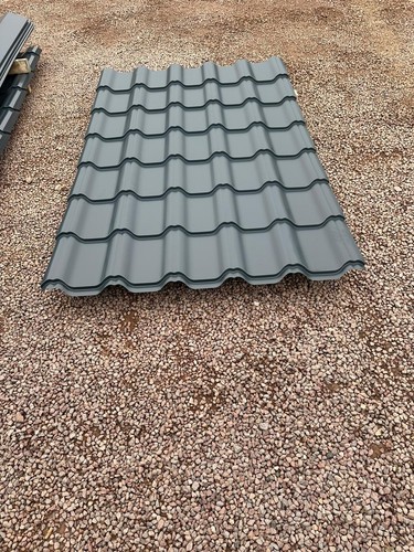 new plastic coated anthracite grey tile effect roofing sheets 6ft x 1.2 ...