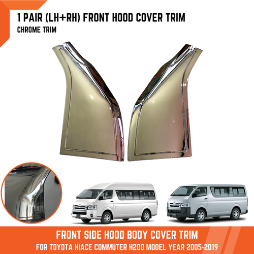 Chrome Front Side Hood Body Cover Trim For Toyota Hiace Commuter 2005 ...
