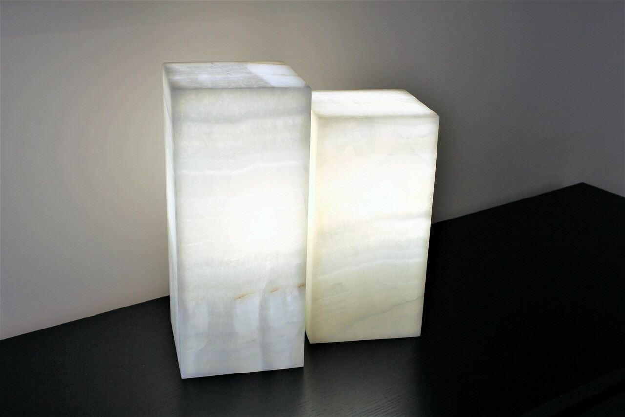 Crystal White Onyx stone lamp, 12"-14"-16" - Simple elegance | eBay