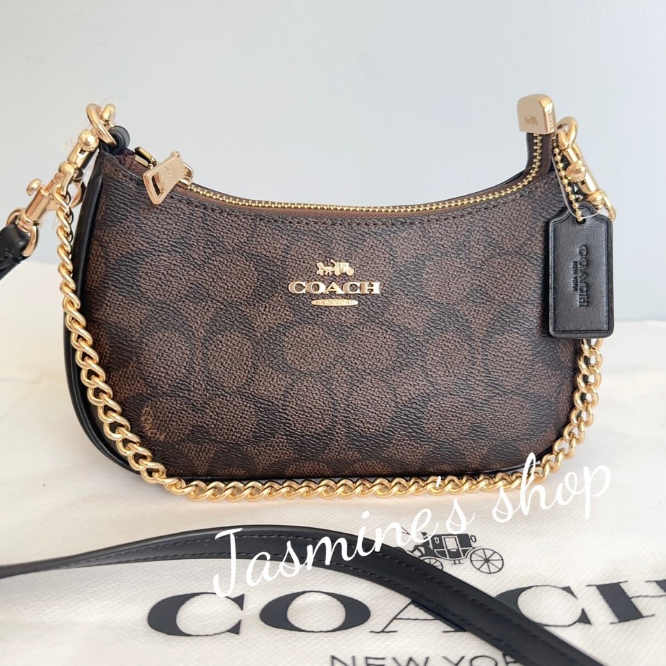 NWT coach Teri Mini Crossbody Bag In Signature Canvas cw323 | eBay