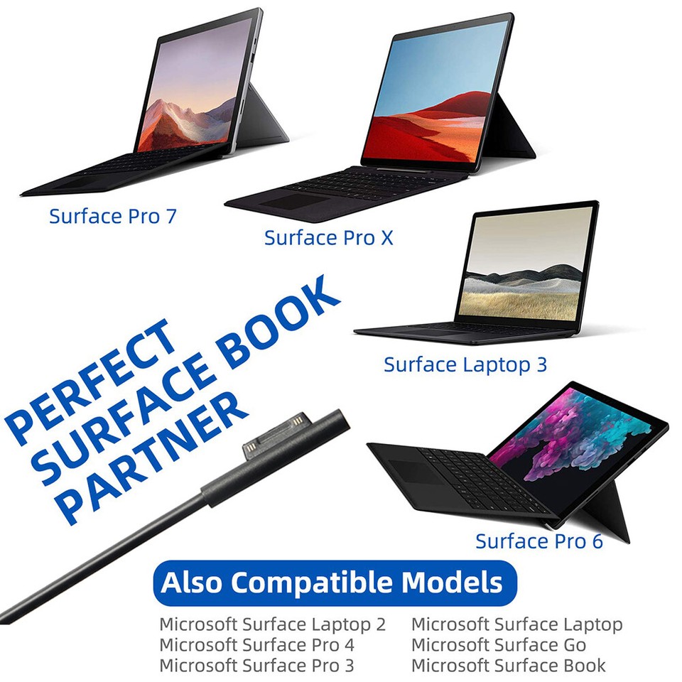 65W Surface Pro Power Adapter Charger For Microsoft Surface Pro 3 4 5 6 7 8 9 GO | eBay