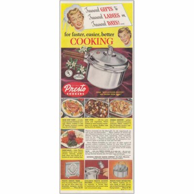 1950 National Pressure Cooker, Presto: Treasured Vintage Print Ad | eBay