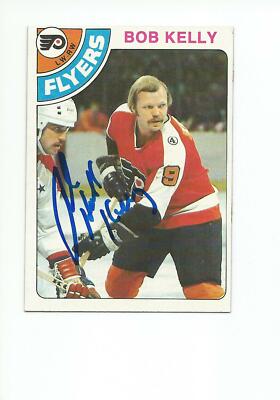 BOB KELLY Autographed Signed 1978-79 Topps card #71 Philadelphia Flyers ...