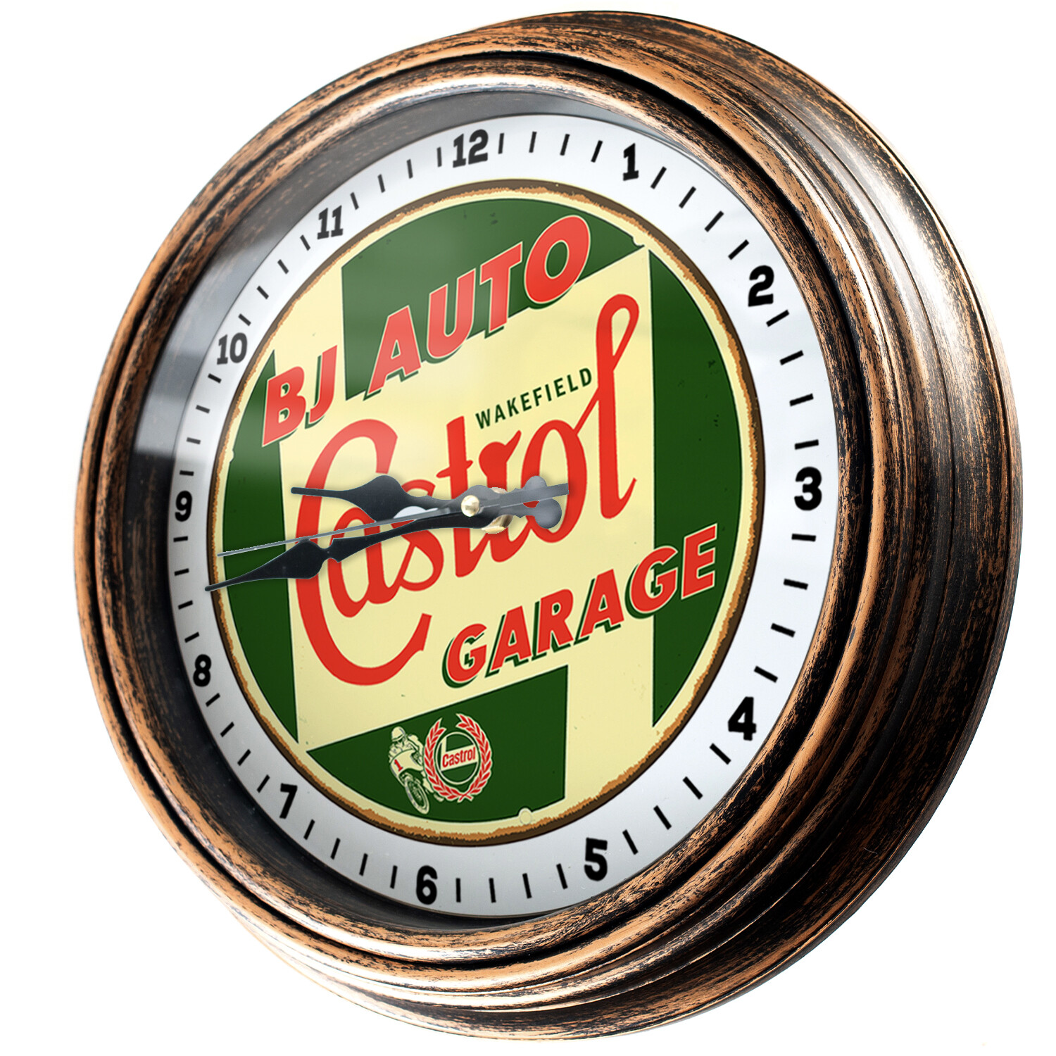 Personalised Garage Clock Castrol Oil Car Mechanic Hanging Wall Gift ...