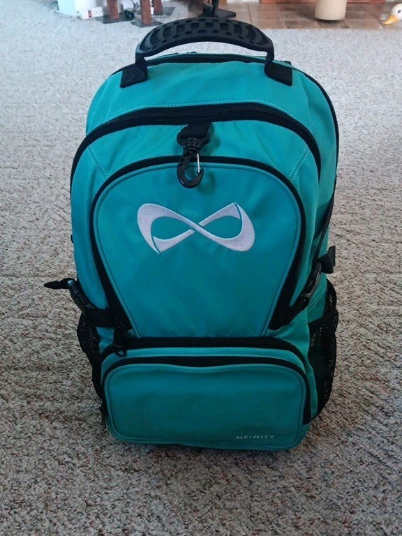 Nfinity Classic Cheer Backpack & Detachable Make Up Bag Teal Cheerleading | eBay