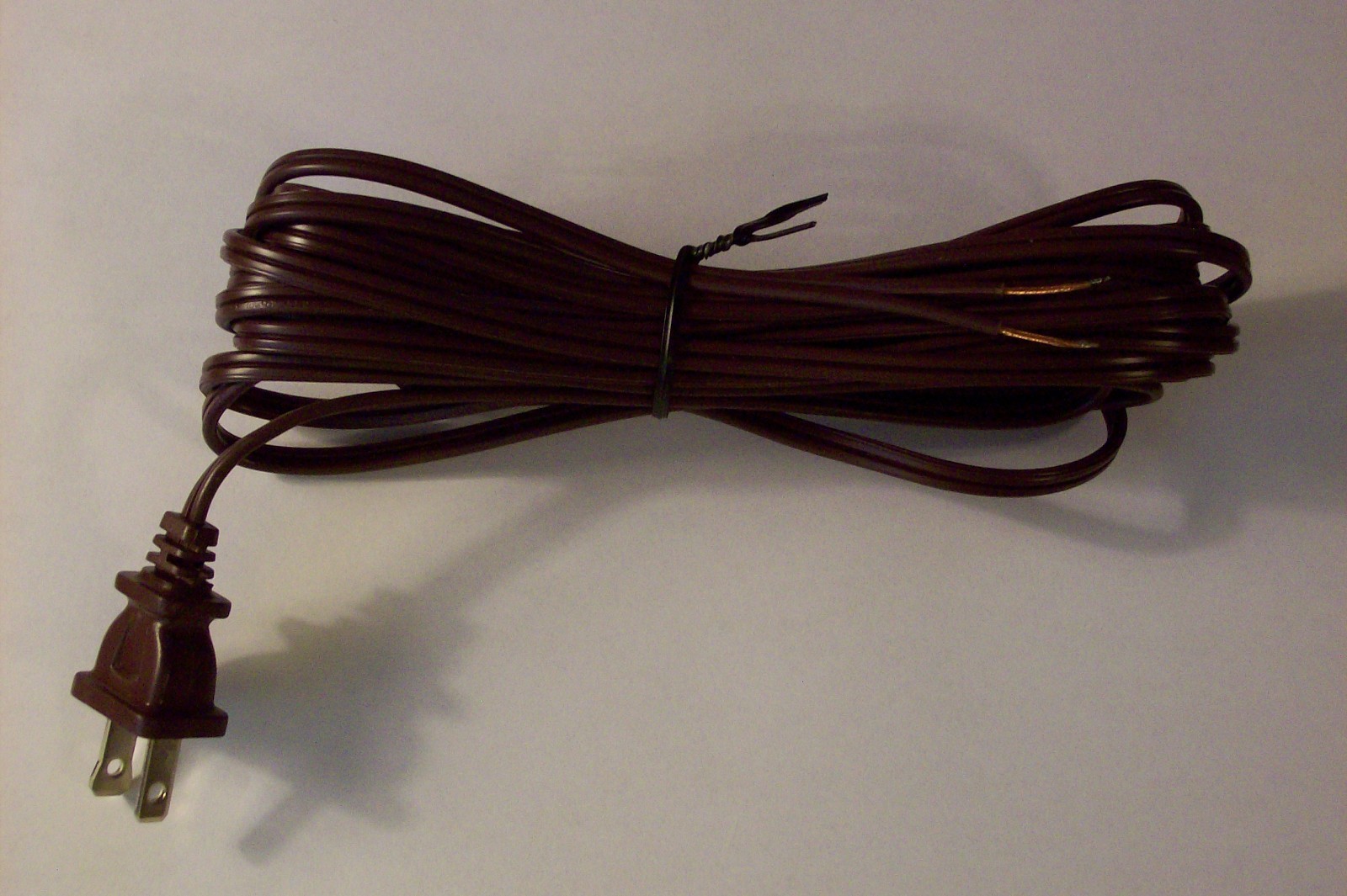15' BROWN LAMP CORD SET POLARIZED PLUG 18/2 SPT-1 LAMP PART NEW 30280J ...