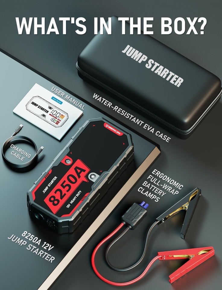 Heavy Duty Truck Battery Booster Pack Jump Starter Box Portable ...
