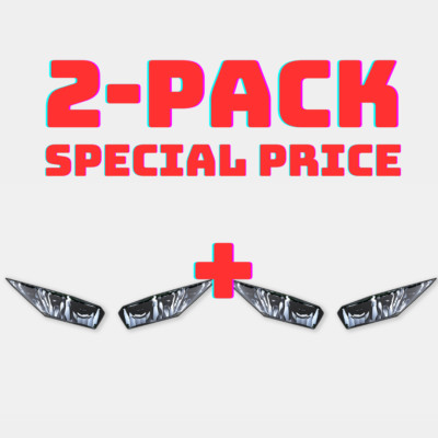 2-pack Kawasaki Ninja ZX-6R 2019+ simulated WSBK style Headlight Decals ...