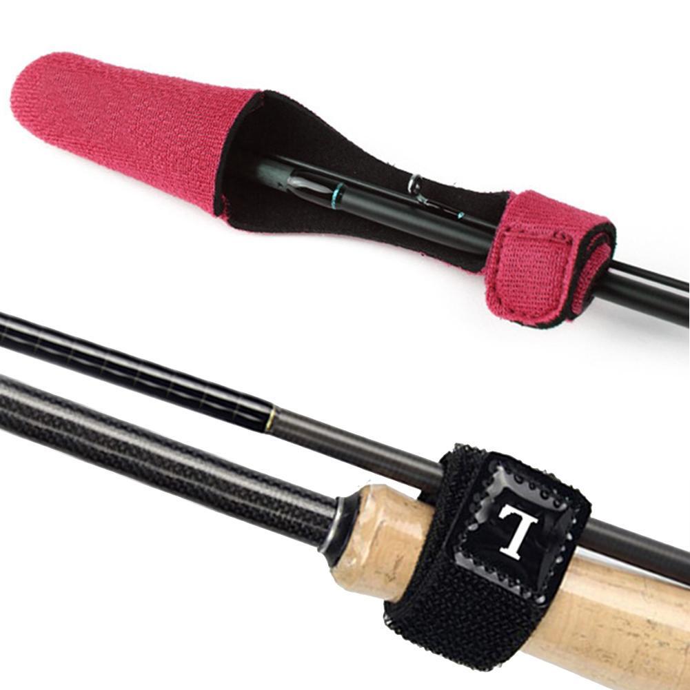 2pcs Fishing Rod Covers Pole Glove Protector+Tie Wrapping Band Belt ...