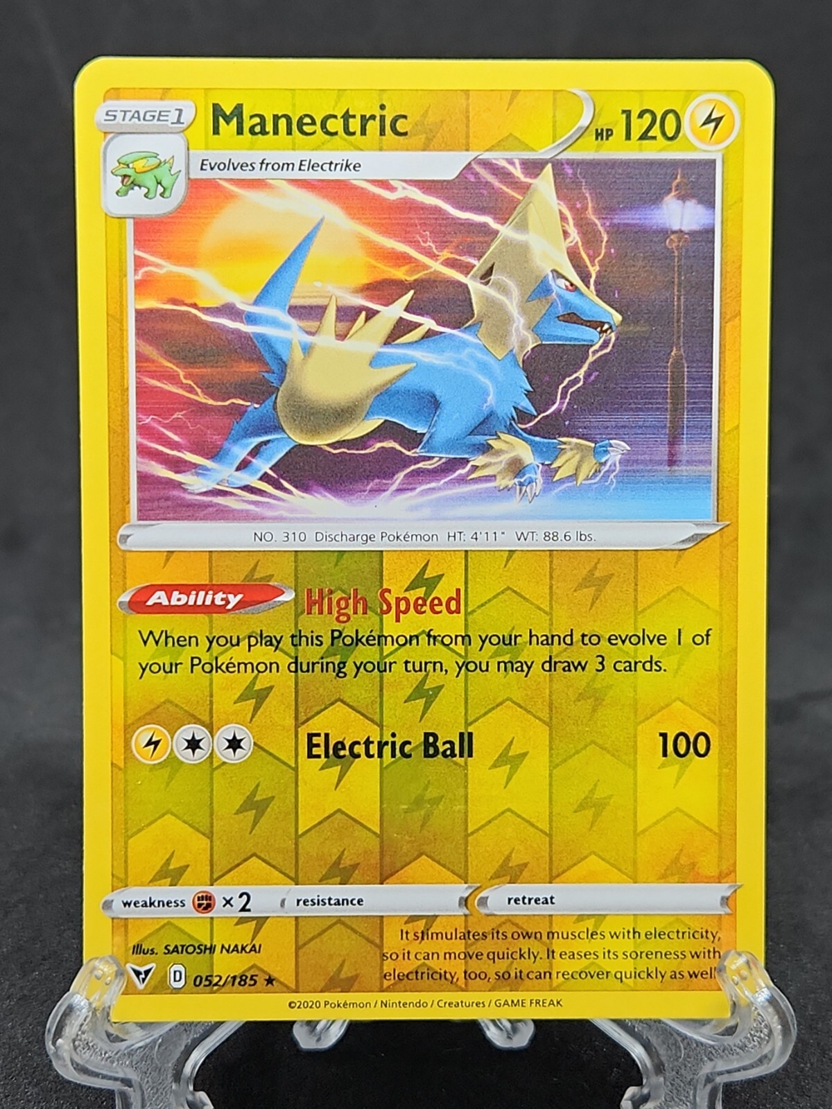 MANECTRIC 2020 POKEMON VIVID VOLTAGE RARE REVERSE HOLO CARD 052/185 | eBay