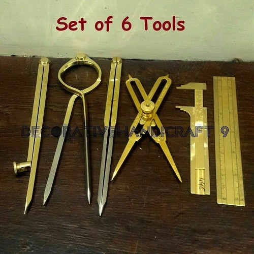 Brass Scientific Instruments, Set of 6 Pcs, Dividers, Drafting ...