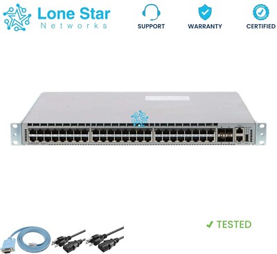 Arista DCS-7048T-A-R 48x 1GB RJ-45 4x 10GB SFP+ Back to Front Switch | eBay