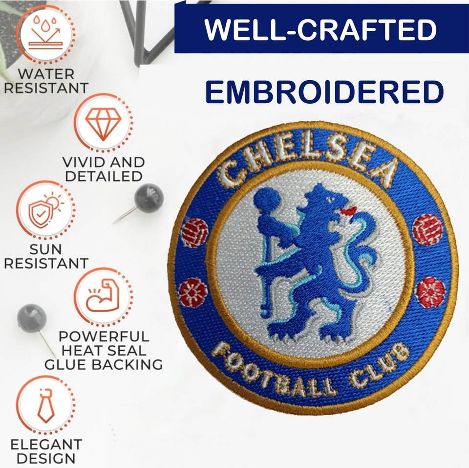 Chelsea Football Club Logo Iron On Patch-Sew Patch-Embroidered Patch 3. ...