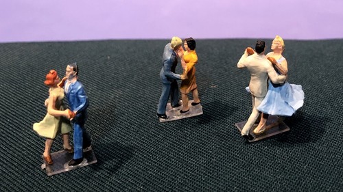 3 Vintage 1960's Hand Painted HO Scale Preiser Dancing Couples made in ...