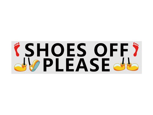 Shoes Off Please Sign Self Adhesive Plaque Decal House Door Signs ...