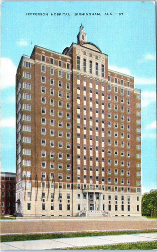 Postcard Vintage Jefferson Hospital Birmingham Alabama Linen Postcard ...