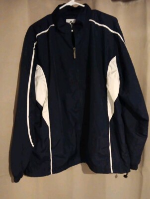 Augusta Sportswear Navy Blue Track Jacket Windbreaker Size Large Zip ...