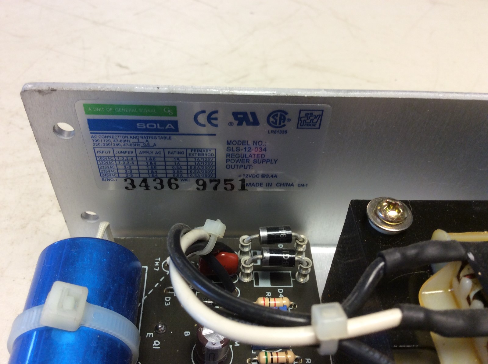 Sola Hevi Duty SLS-12-034 12 VDC 3.4 Amp Power Supply SLS12034 (TBI) | eBay