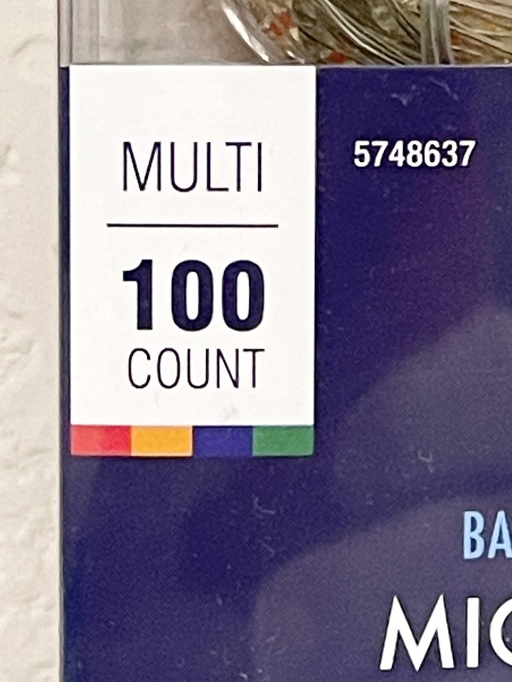 LED Battery Operated Micro Dots Multi Color 100 Count 17.4 Feet With ...