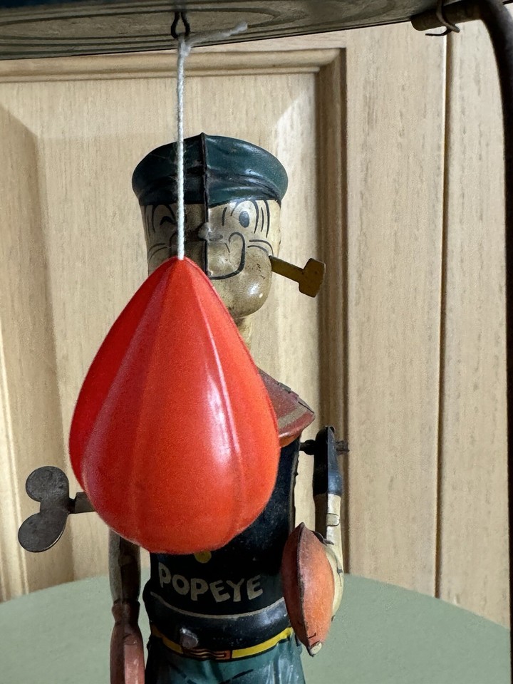 Original 1932 J Chein POPEYE Overhead Boxer Punching Bag Wind Up Tin ...