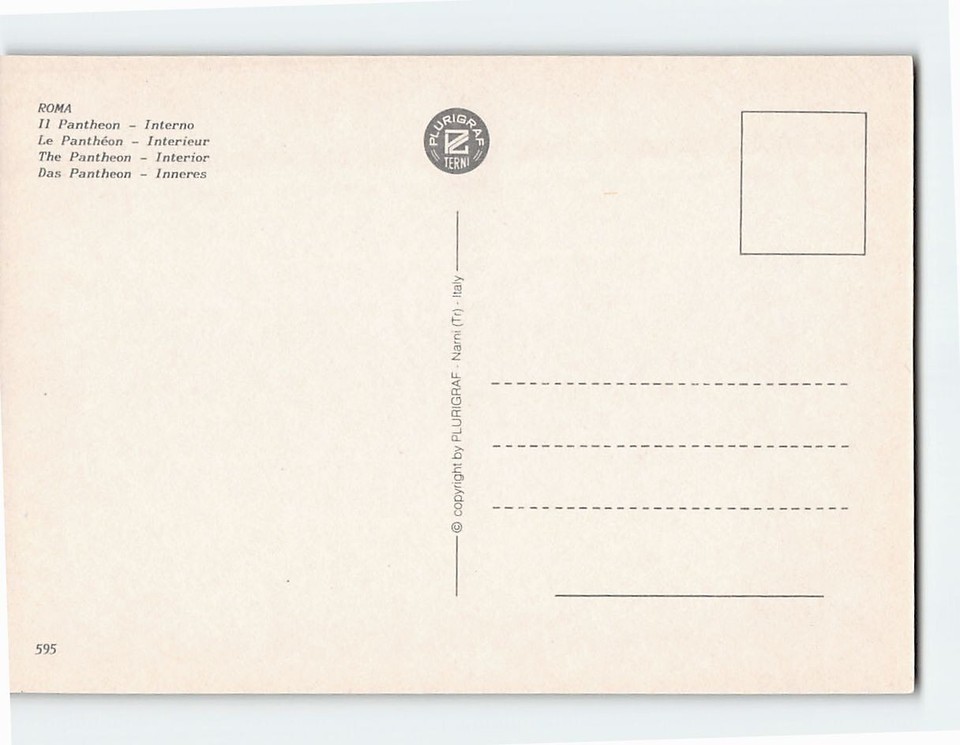 Postcard The Pantheon Interior Rome Italy | eBay