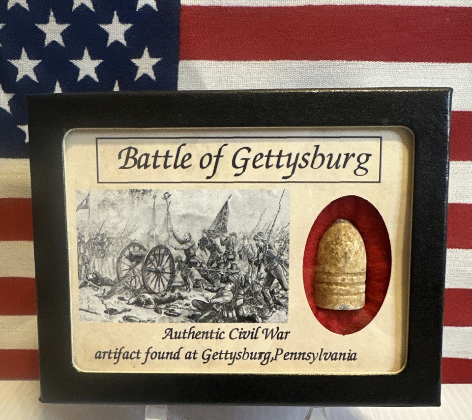 Dropped Civil War Bullet from Gettysburg in Matted Display Case with ...