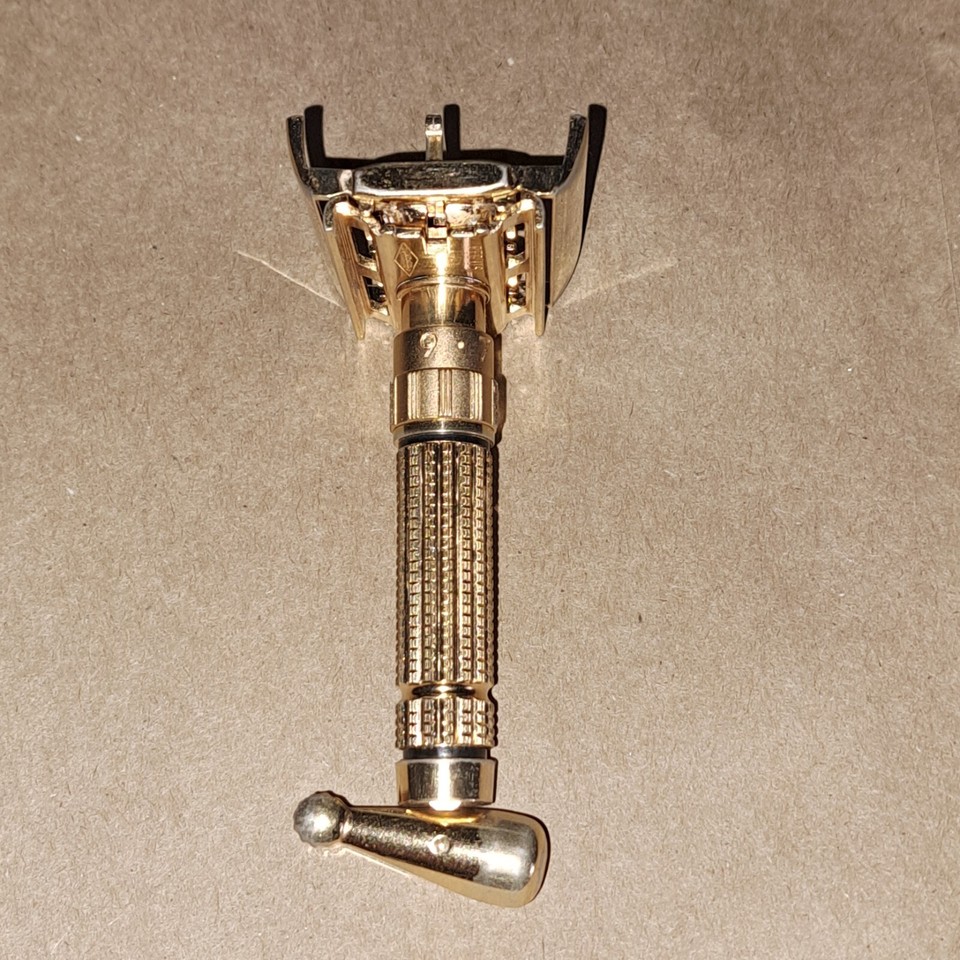 1958 Gillette D1 Toggle Razor w/ Red Dot Vintage D-1 Gillette Gold ...