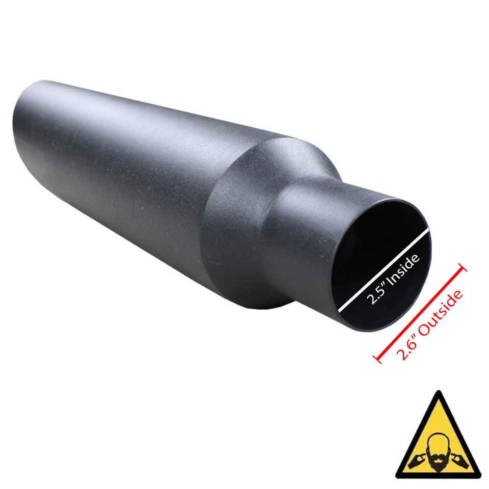 Powder Coated Black Universal Truck Exhaust Tip 2.5" Inlet 4" Outlet 18 ...