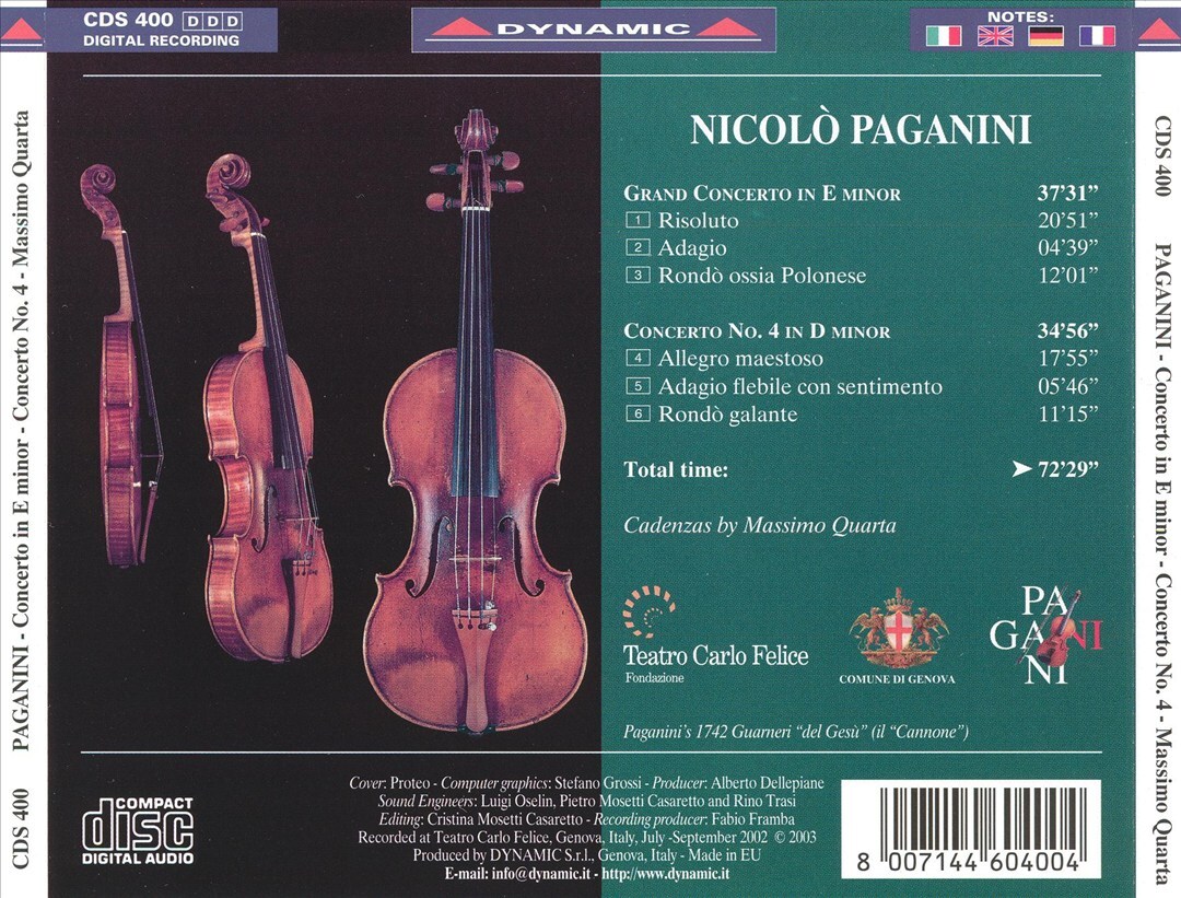 PAGANINI: PLAYED ON PAGANINI'S VIOLIN, VOL. 3 NEW CD 8007144604004| eBay