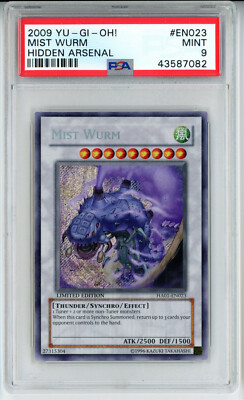 YUGIOH 1ST ED HA01-EN023 MIST WURM SECRET RARE HOLO FOIL PSA 9 MINT ...