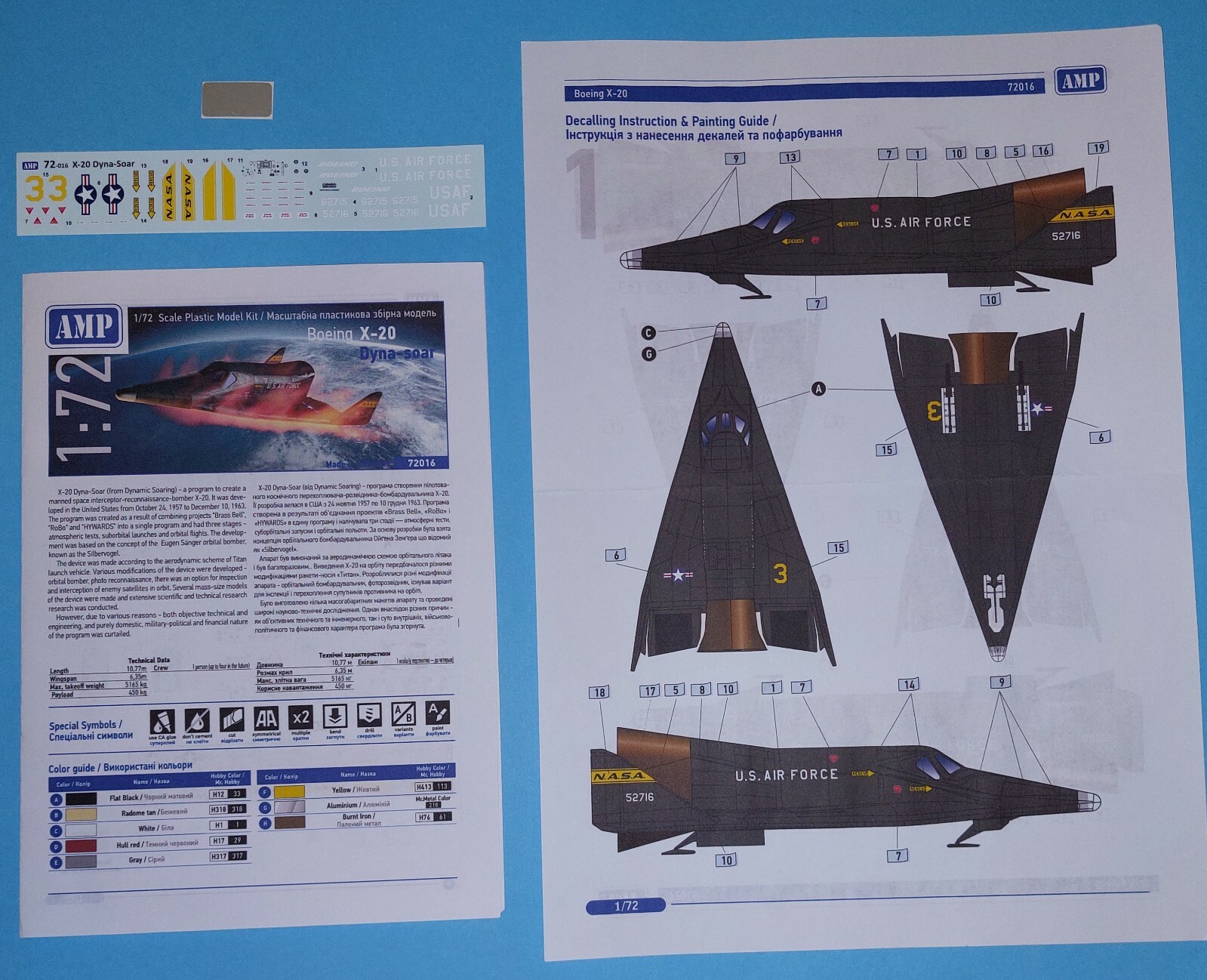 Boeing X-20 Dyna-Soar Space Vehicle (Plastic model kit) 1/72 AMP 72016 ...