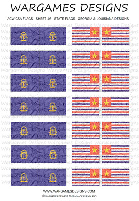 28mm Flags - ACW CSA - Sheet 16 - Black Powder | eBay UK