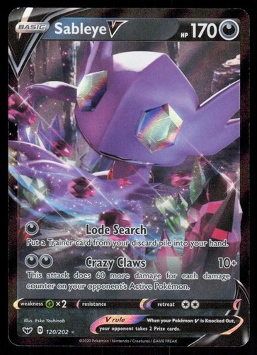 Sableye V 120/202 Ultra Rare Pokemon Sword & Shield NM | eBay