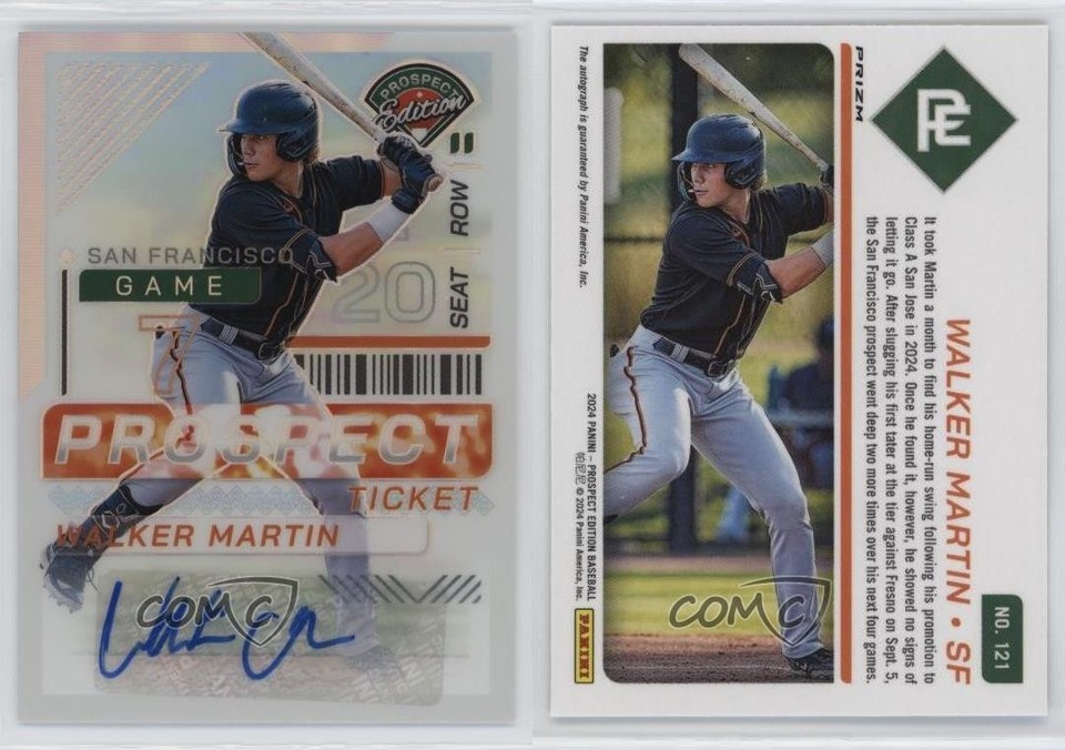 2024 Panini Prospect Edition Silver Prizm Signatures Walker Martin Auto ...