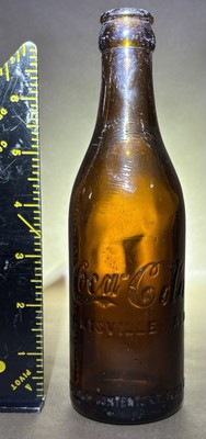 ROOT Amber Coca Cola Straight Side Script Bottle, Huntsville AL | eBay