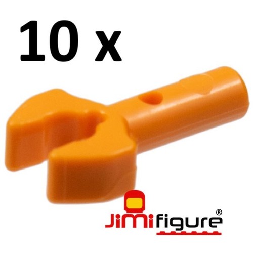NEW 10 x LEGO Bar 1L Clip Mechanical Claw Orange 48729b Genuine Bulk ...