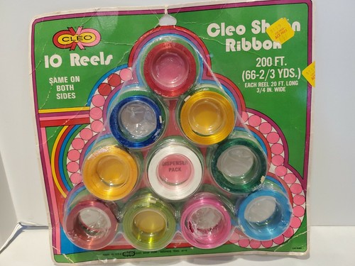 Vintage 1970 Cleo Christmas Ribbon USA New Unopened 10 Reels 200ft | eBay