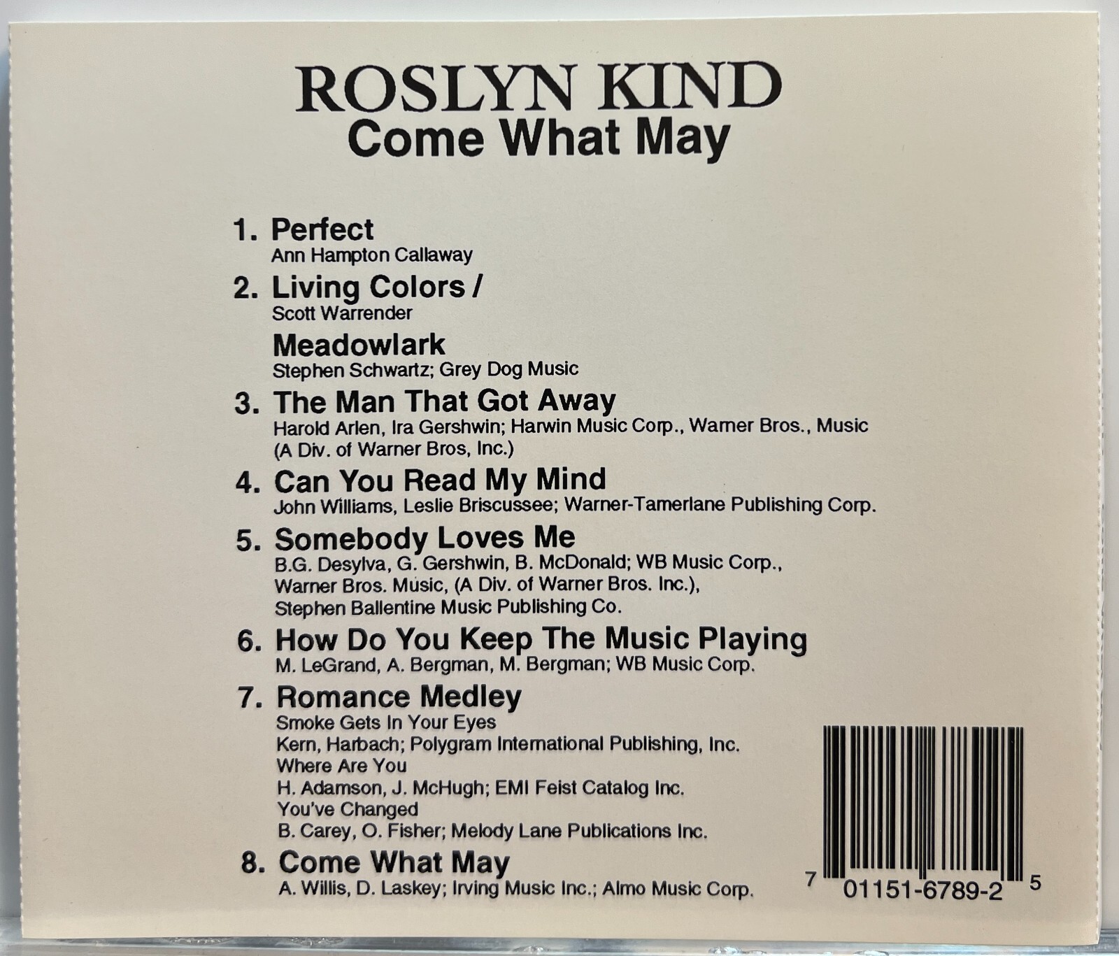 Roslyn Kind : Come What May (CD 1994 Right Kind Music) *Rare* *Very ...