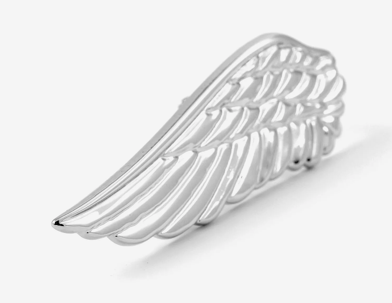Classic Solid 935 Argentium Silver Men's Fantastic Beautiful Angle Wing ...