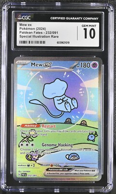 Mew ex #232 Pokemon Paldean Fates "Bubble" Mew SIR Illustration CGC 10 ...