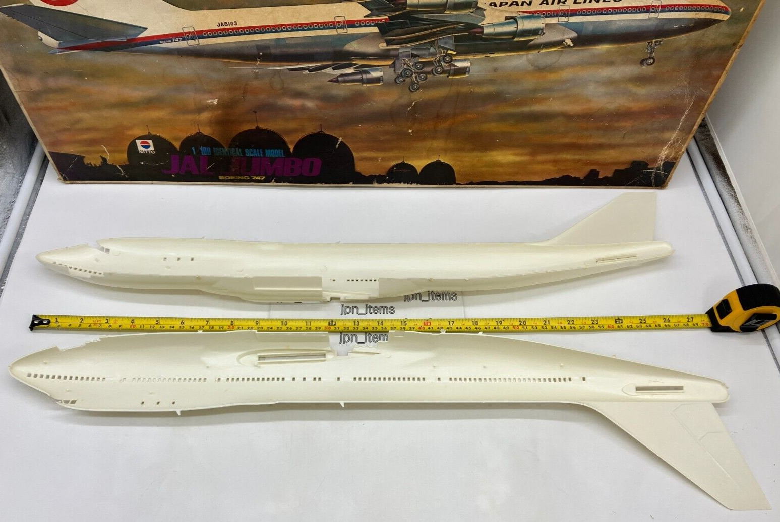 Nitto 1/100 BOEING 747 JAL Japan Air Line JUMBO Vintage Plastic Model ...