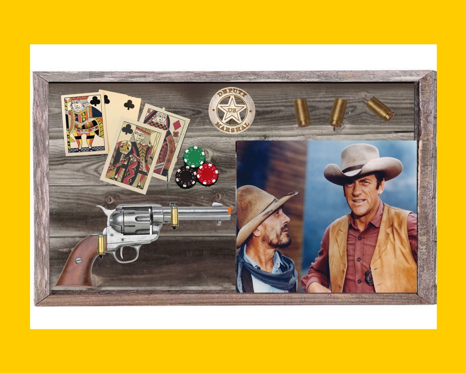 Old West Replica Gun Collage Bard Wood Gunsmoke Mat Festus Western Wall ...