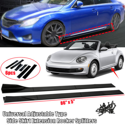 86" Universal Side Skirt Rocker Panel Body Kit Lip Splitter Fit For VW ...