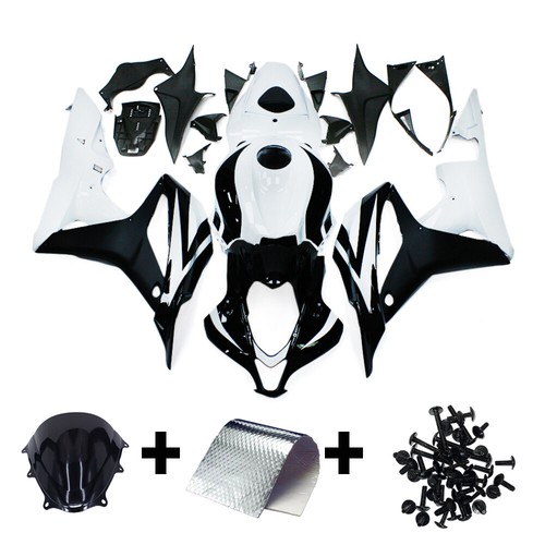 White Black Fairing Kit for 2007 2008 Honda CBR600RR F5 ABS Injection ...