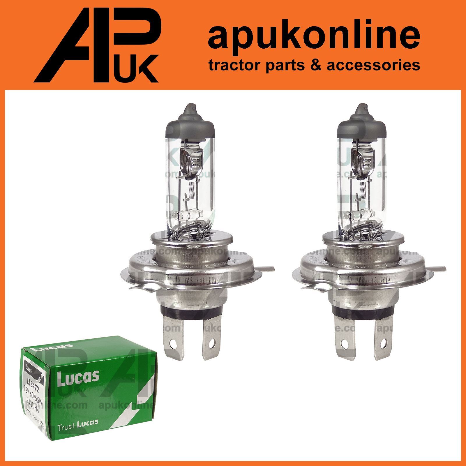 2x Lucas Head Light Lamp Bulb for Case International IH 433 595 724 745 ...