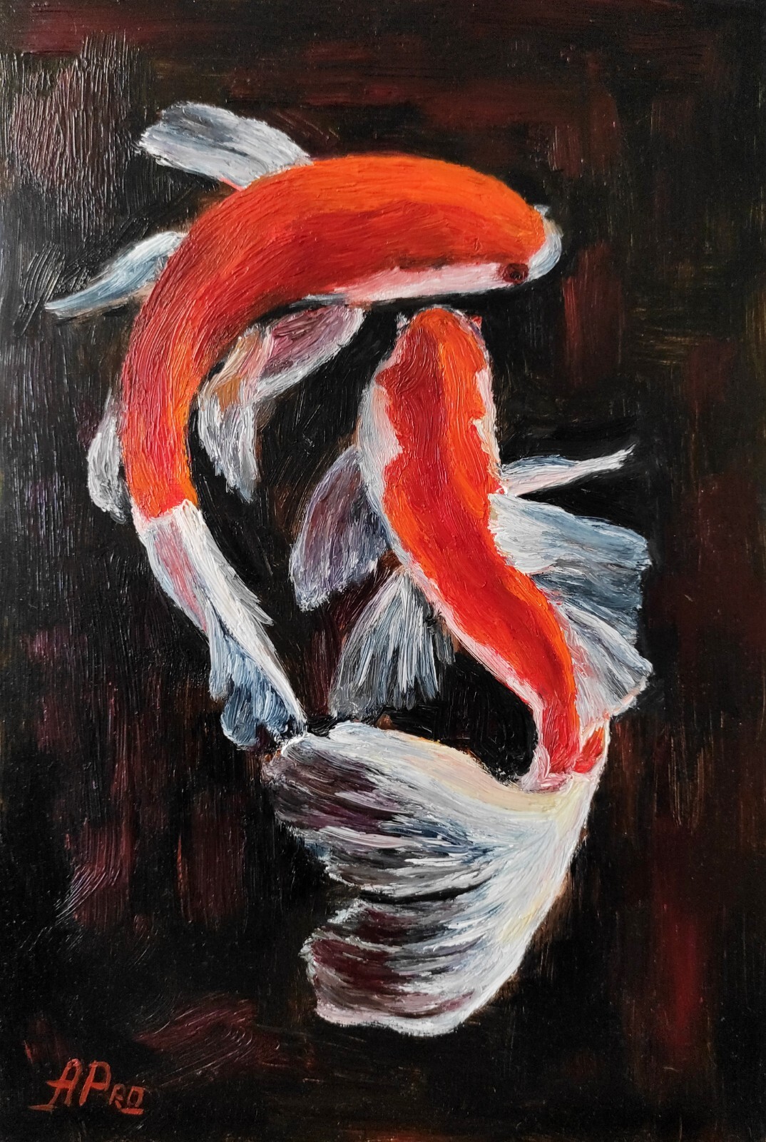 Abstract Koi Fish Painting