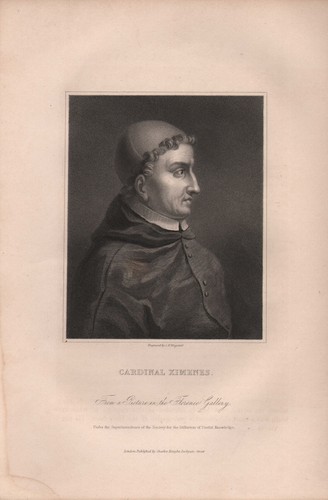 1836 Géorgien Portrait Imprimé ~ Cardinal Ximenes | eBay
