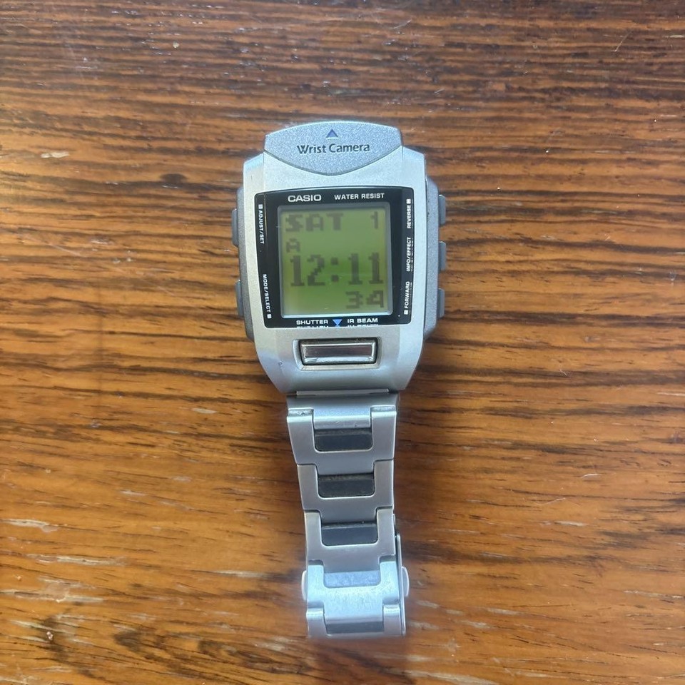 Casio WQV-1 Digital Wrist Camera Watch Silver Vintage Rare | eBay