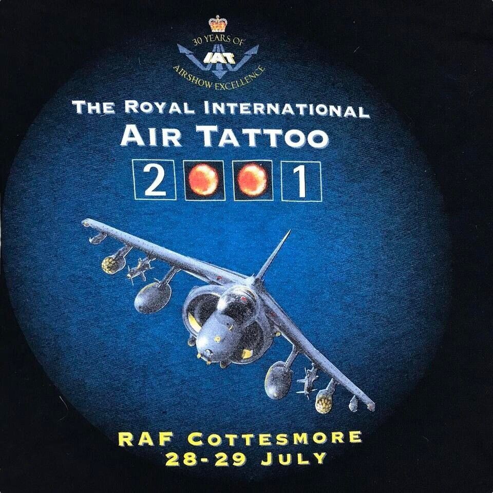 Screen Stars T Shirt Vintage Air Tattoo Medium Black Plane Flights ...